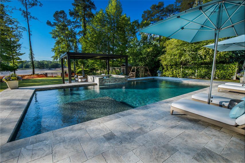 Rectangle Pool with Raised Wall on Lake Katherine – The Clearwater Pool ...