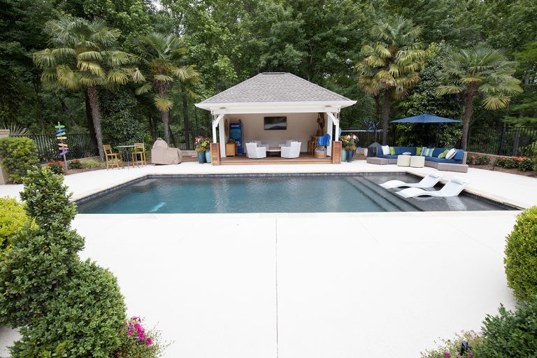 Rectangle Pool with Raised Wall on Lake Katherine – The Clearwater Pool ...