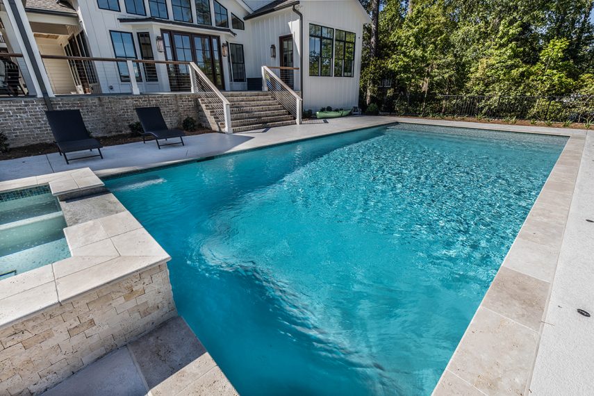 Rectangle Pool with Raised Wall on Lake Katherine – The Clearwater Pool ...