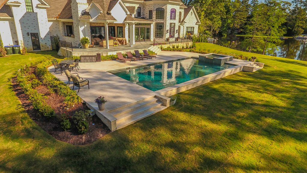 Custom Rectangle Pool & Raised Spa – The Clearwater Pool Company
