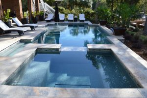 Roman Style Pool & Raised Spa – The Clearwater Pool Company