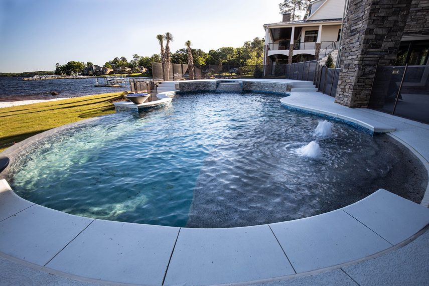 Infinity Edge Freeform Pool on Lake Murray – The Clearwater Pool Company