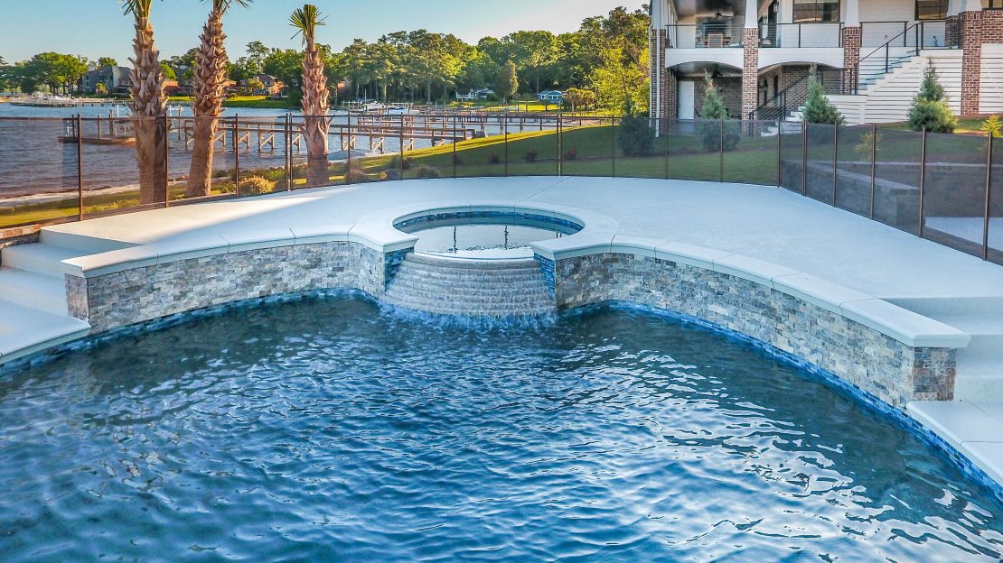 Infinity Edge Freeform Pool on Lake Murray – The Clearwater Pool Company