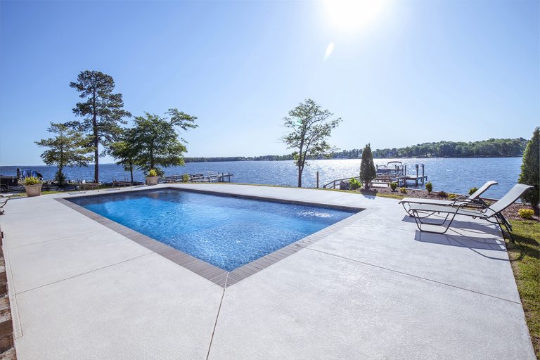 Rectangle Pool with Raised Wall on Lake Katherine – The Clearwater Pool ...
